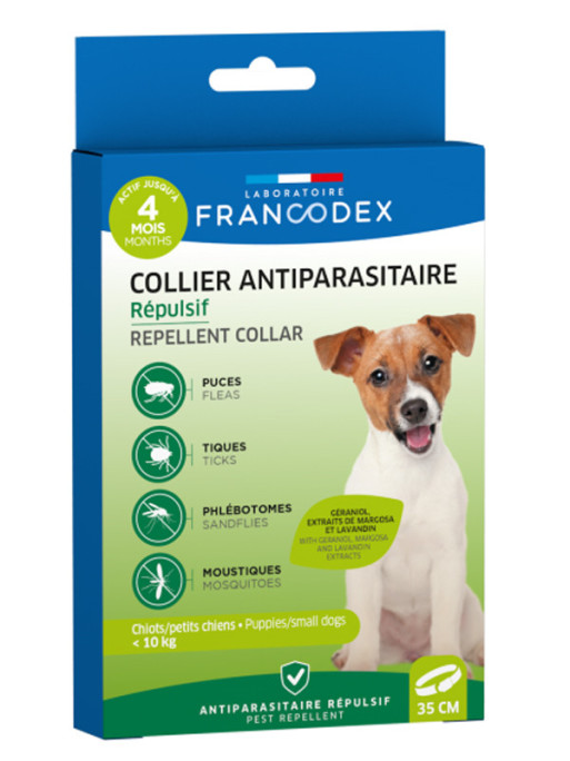 Collier antiparasitaire répulsif chiot/petit chien Francodex